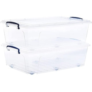 Superio Clear Stackable Wheeled Storage Container (2 Pack) - Bed Bath ...