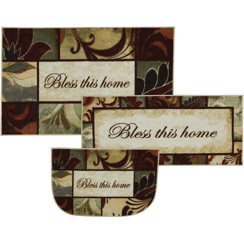 Mohawk Home 'Bless this Home' Brown/ Cream Kitchen Mat - On Sale ...