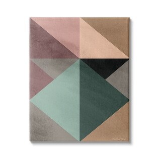 Stupell Abstract Geometric Origami Shapes Contrasting Triangles Green ...