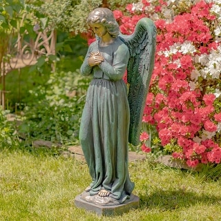 47" Tall Standing Magnesium Angel Statue - 18" L x 12.5" W x 47" H ...