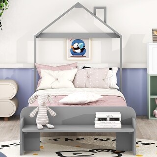 Wood Platform Bed with Headboard and Footboard Bench - Bed Bath ...