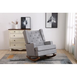 Mid-Century Modern Comfortable Rocking Chair Living Room Accent Chair ...