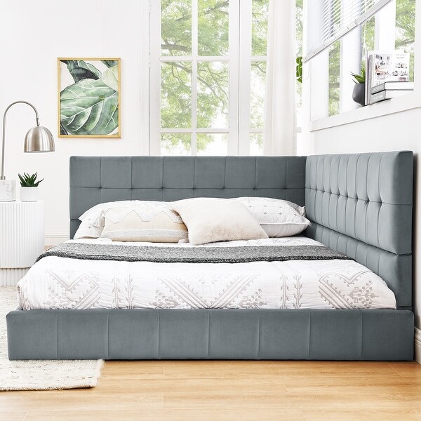 Upholstered corner bed full store