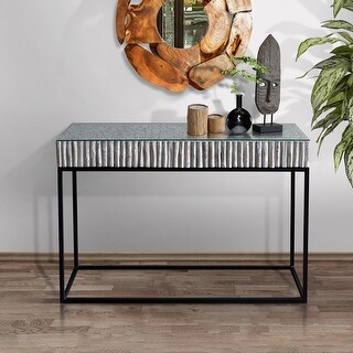 Casual Elements Branch Teak Wood And Steal Base Console Table With ...