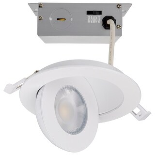 9 Watt CCT Selectable LED Direct Wire Downlight Gimbaled 4 Inch Round ...