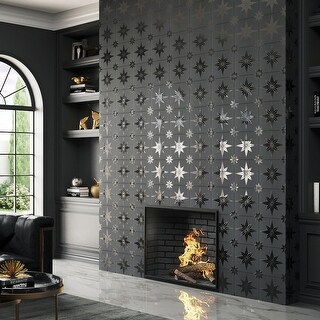 Merola Tile Stella Luxe Midnight 9-3/4 in. x 9-3/4 in. Porcelain Floor ...