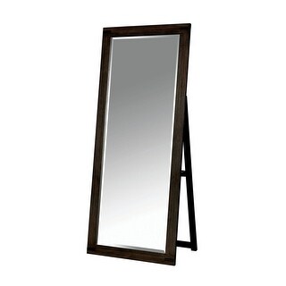 Rectangular Wooden Frame Standing Mirror with Folding Support, Brown ...