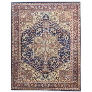 One of a Kind Hand-Knotted Persian 8' x 10' Oriental Wool Blue Rug - 8 ...