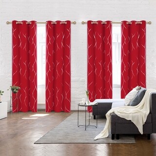 Deconovo 42 Width Silver Line Colorful Curtains(4 Panel) - Bed Bath ...