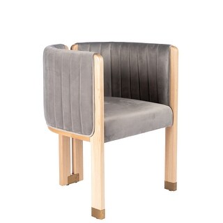 Statements By J 30" H Brown and Gray Solid Ash Wood/Velvet/Metal Monaco ...