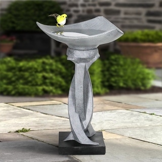 22.8-in High Concrete Bird Baths for Outdoors, Modern Bird Bath Bowl - Bed Bath & Beyond - 39554520