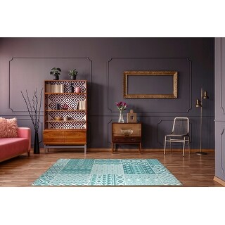 PATCHWORK TAHOE TEAL Area Rug by Kavka Designs - Bed Bath & Beyond ...