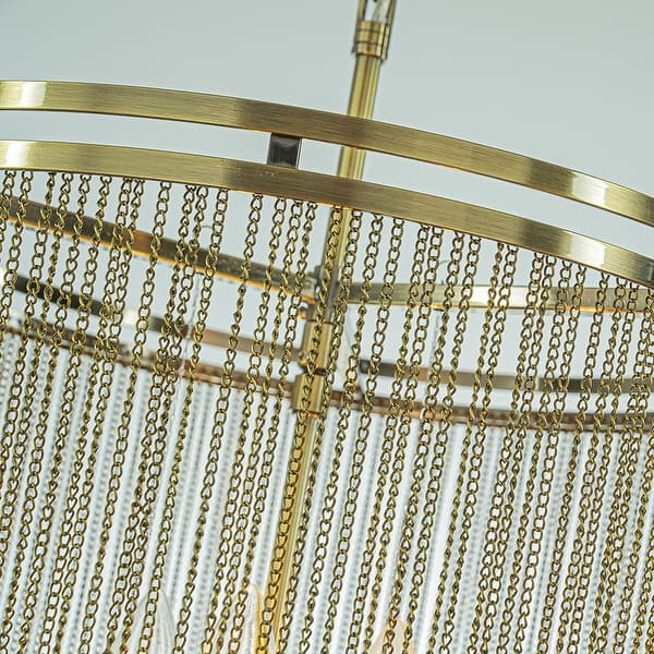 3-Light Modern Metal Chain Tassel Chandelier - Bed Bath & Beyond - 37039392