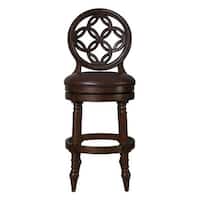Tiffany Wood Bar Stool with Back and Swivel Upholstered Seat - On Sale ...