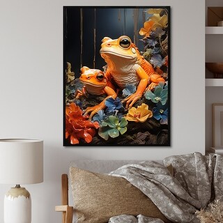 Designart "Expressionist Frog Spirit " Frogs & Toads Framed Canvas ...