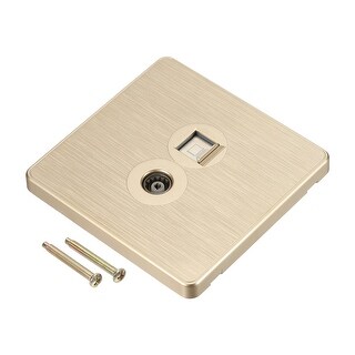 RJ45 CAT6 Socket TV Wall Plate Outlet Gold Tone for Home Office - Gold ...