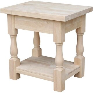 Tuscan End Table, Solid Real Wood, Sturdy Parawood,24 X 18 X 24 ...
