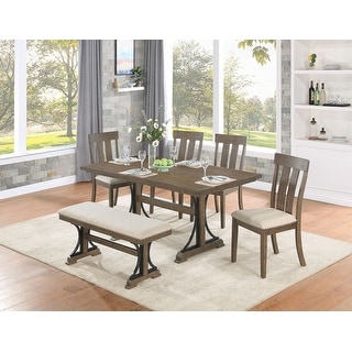 Best Quality Furniture Rustic Brown Oak Dining Sets - Bed Bath & Beyond ...