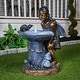 LED Lighted Girl with Turtle Rock Waterfall Fountain - 26.6" - Bed Bath ...