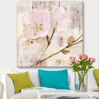Designart "Elegance I Pink" Shabby Chic Canvas Art - Bed Bath & Beyond ...