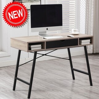 43 inch Home Office Clear Texture Wooden Computer Desk with 1 Smooth ...