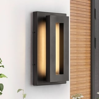 Modern 14 in. Industrial Aluminum Square Wall Sconce Integrated LED ...