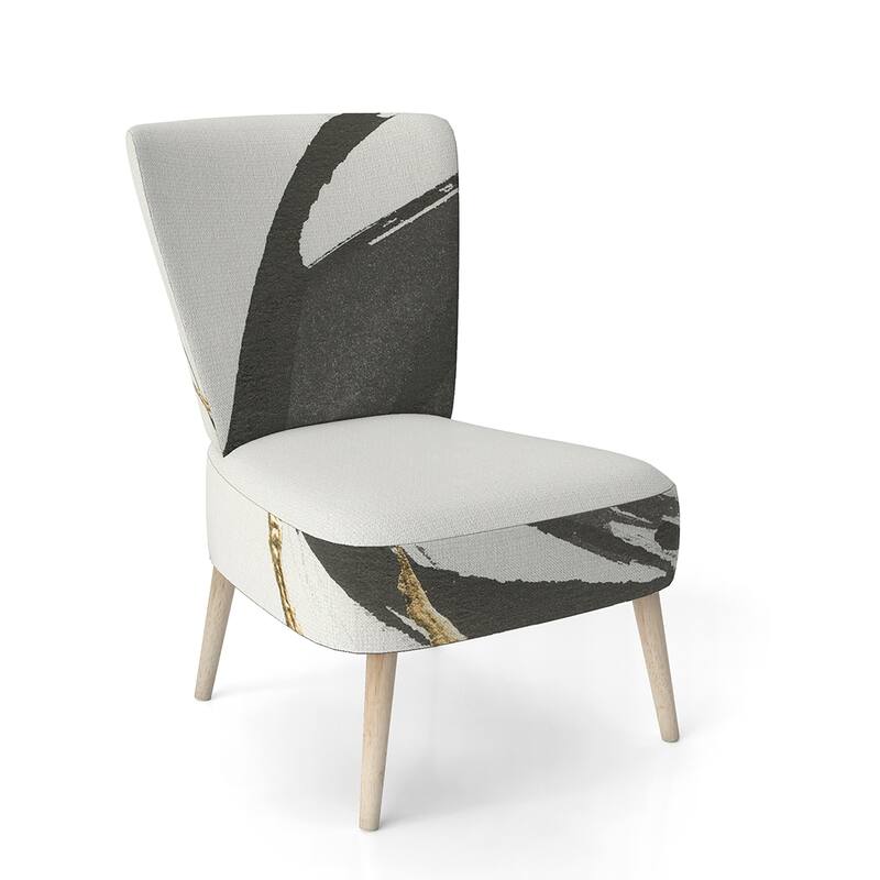 Designart "Gold Glamour Circle I" Upholstered Glam Accent Chair - Arm ...