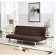 Tufted Mid-Century Modern Split Back Futon Sofa Couch Bed with Chrome ...
