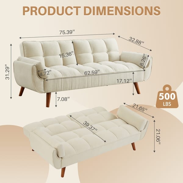 futon sofa bed dimensions