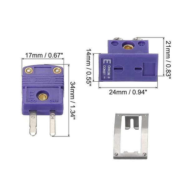 E Type Thermocouple Wire Connectors Male Plug with Panel Mount Mini ...