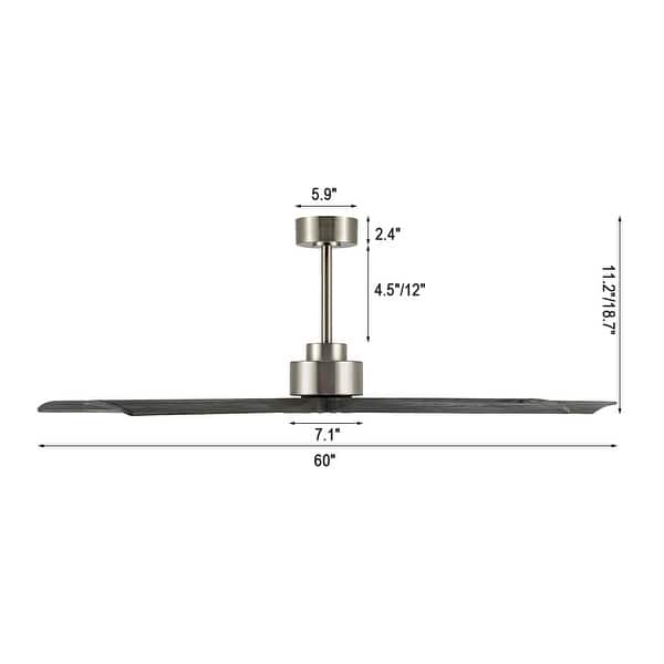 WINGBO 60" Solid Wood DC Motor Indoor Ceiling Fan with Remote· - Bed ...
