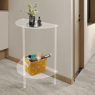 Modern Minimalist Office Study Desk Half-moon Acrylic Desk - Bed Bath ...