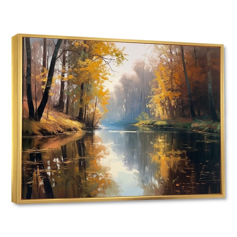 Designart "Whimsical River And Forest Iv" Landscape River Forest Framed ...