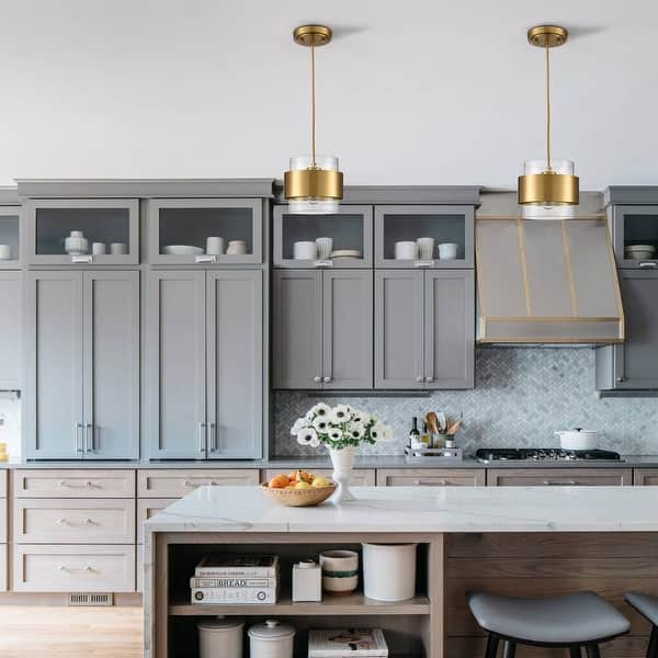 Santorini Modern Brass Kitchen Pendant Light Adjustable Hanging Light ...