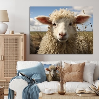 Designart "Sheep Portrait II" Animals Wall Art Living Room - Bed Bath ...