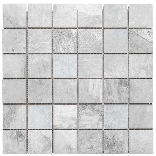 The Tile Life Wells Stone Slate 2 x 2 Grid Matte Porcelain Mosaic Tile ...