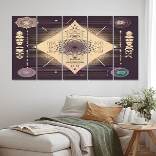 Designart "Spirit Invocation Vintage Mandala I" Christianism Multipanel ...