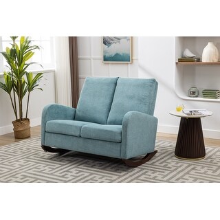 Modern Double Rocking Chair Sofa Oversized Wingback Armchair Versatile ...