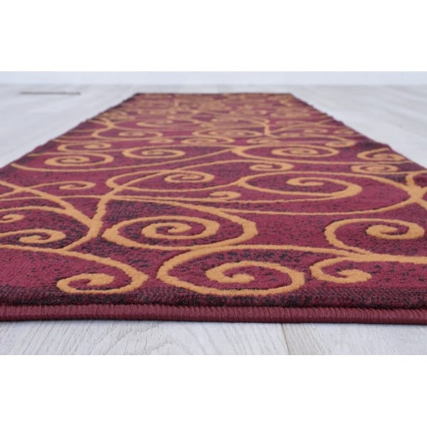HR Burgundy, Mocha, and Multi Modern Contemporary Area Rugs-Abstract ...