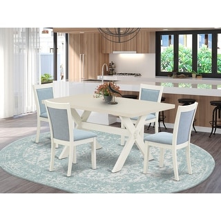 East West Furniture Dining Table Set- a Kitchen Table and Baby Blue ...