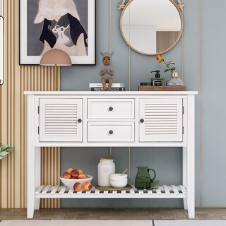 Retro Console Table Sideboard with Shutter doors - Bed Bath & Beyond ...