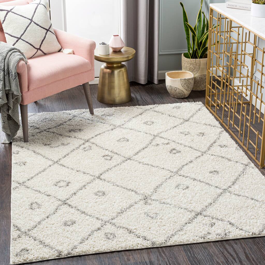 Kenyetta Boho Trellis Plush Area Rug - Overstock - 32261766