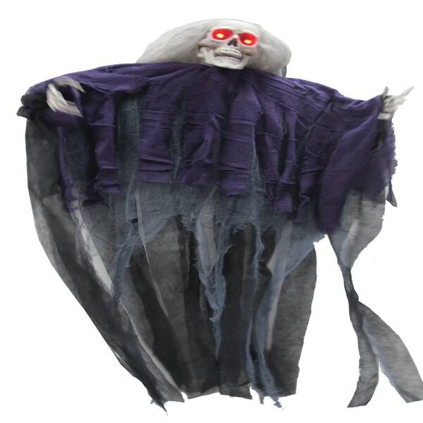 3' Purple and Gray Hanging Long Hair Reaper Halloween Prop - Bed Bath ...