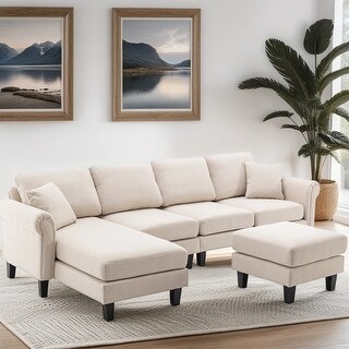 Modern U-Shape Modular Sectional Sofa Reversible Sofa Couch With ...