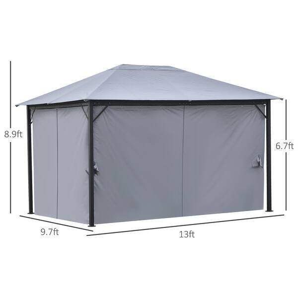 Outsunny 13' x 10' Outdoor Patio Gazebo Soft Top Canopy with PA Coated ...