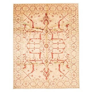 ECARPETGALLERY Hand-knotted Chobi Beige Wool Rug - 8'8 x 11'3 - Bed ...