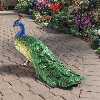 Design Toscano Large Regal Colorful Outdoor Peacock Statue Garden ...