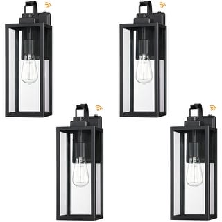 4PK-Large Size Dusk to Dawn Outdoor Wall Lanterns for Porch - Black ...