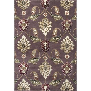 5' x 8' Plum Floral Vine Area Rug - 3'6" Round - Bed Bath & Beyond ...