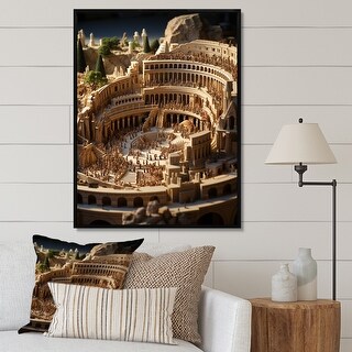Designart "Old Arena Stadiums II" Stadiums Framed Canvas Print - Bed ...